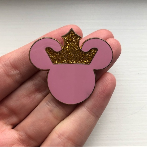 Disney | Jewelry | Vintage Pink Gold Crown Mickey Mouse Ears Pin | Poshmark